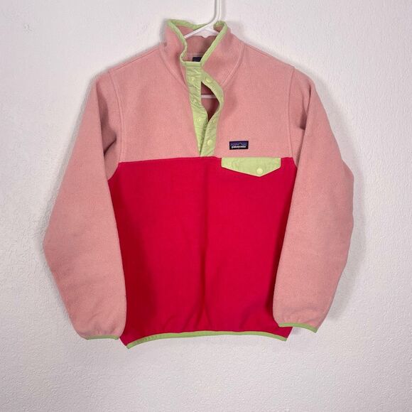 Patagonia | Shirts & Tops | Patagonia Light Pink Dark Pink Quarter Snap ...